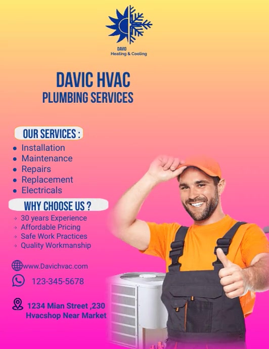 Air Conditioning HVAC Social Media Ad Hvac se Template | PosterMyWall