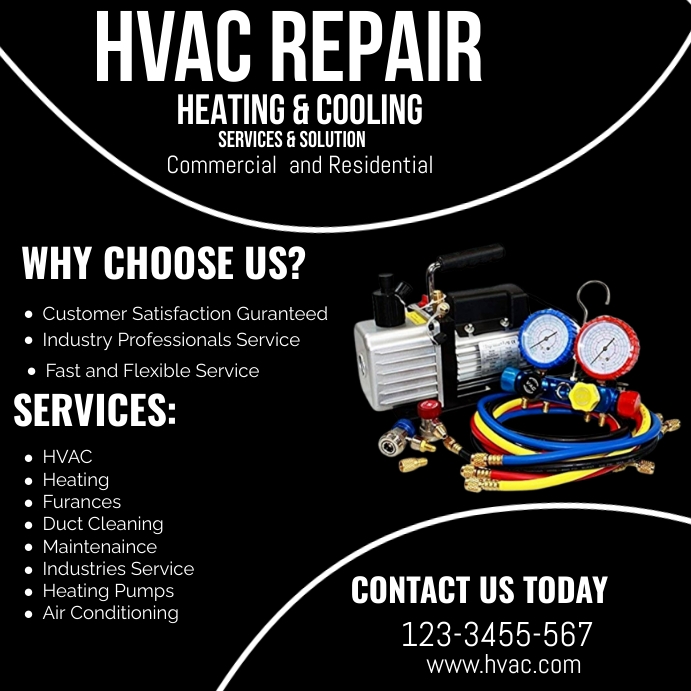 Air Conditioning HVAC Social Media Ad Hvac se Template | PosterMyWall