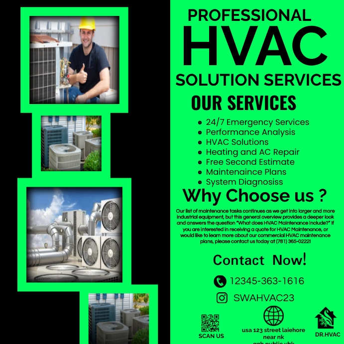 Air Conditioning HVAC Social Media Ad Hvac se Template | PosterMyWall