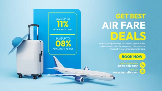 Air Ticket Booking Ad Template | PosterMyWall