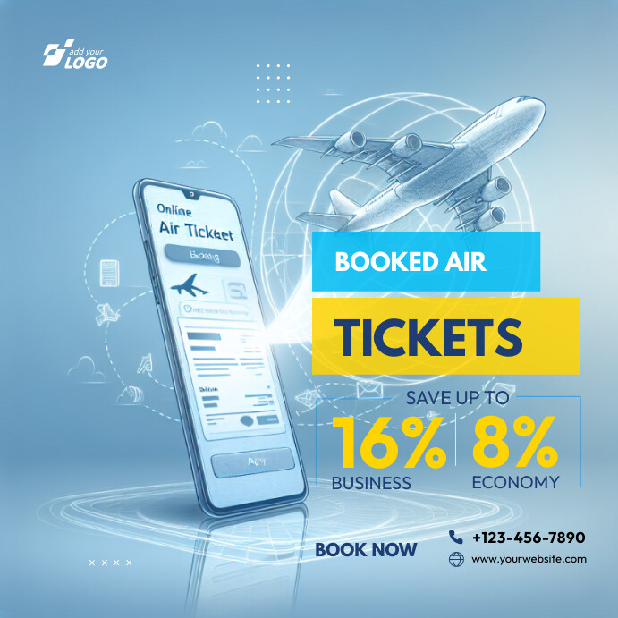 Copy of Air Ticket Booking Ad Template | PosterMyWall
