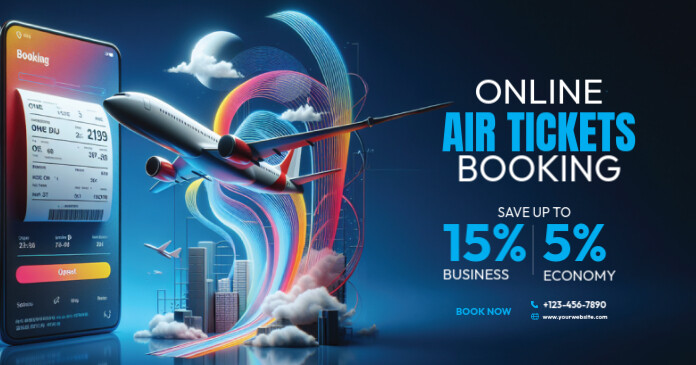 Copy of Air Ticket Booking Ad Template | PosterMyWall