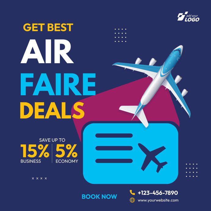 Copy of Air Ticket Offer Ad Template | PosterMyWall