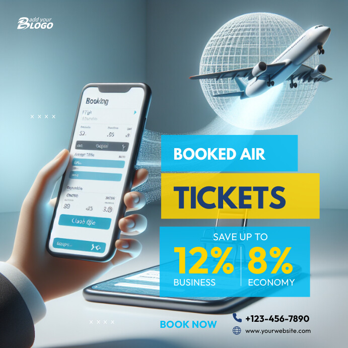 Copy of Air Ticket Booking Ad Template | PosterMyWall