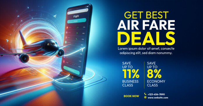 Air Ticket Booking Ad Template | PosterMyWall