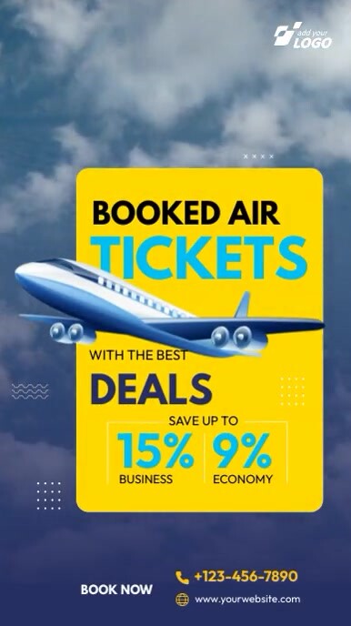 Air Ticket Booking Ads Template | PosterMyWall