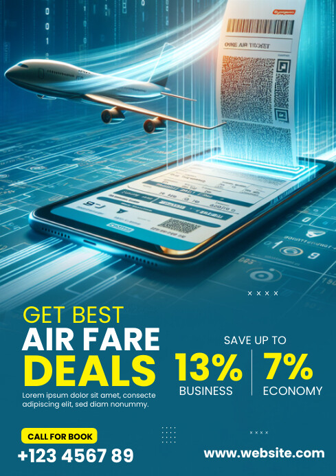 Air Ticket Booking Flyer Template | PosterMyWall