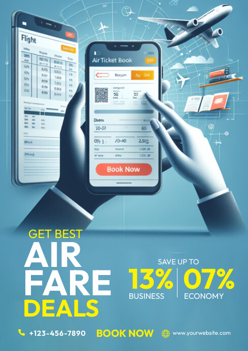 Air Ticket Booking Flyer Template | PosterMyWall