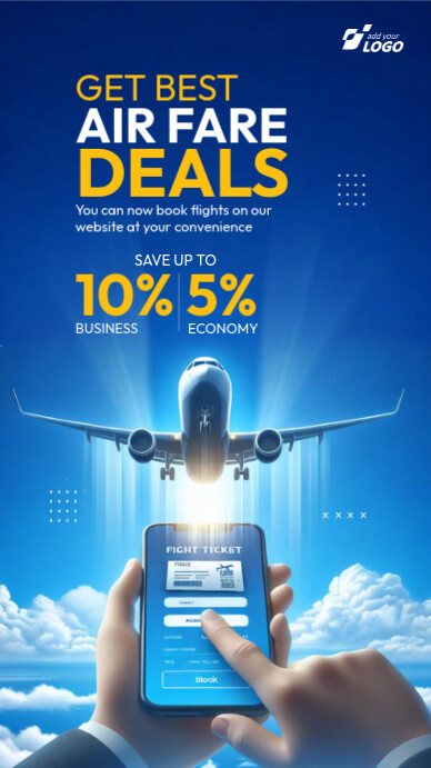 Air Ticket Booking Offer Instagram Story Ad T Template | PosterMyWall