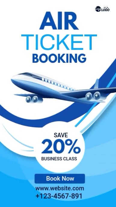 Air Ticket Booking Service Banner Ad Template | PosterMyWall