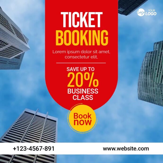 Air Ticket Booking Template | PosterMyWall