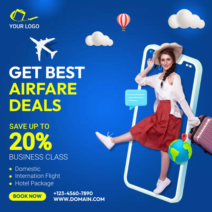 Air Ticket Offer Template | PosterMyWall