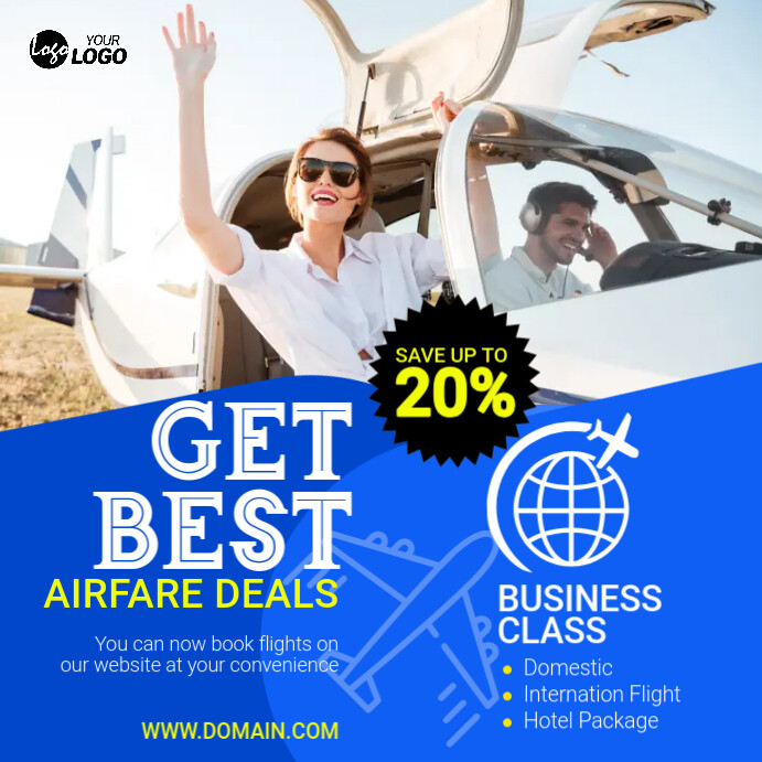 Air Ticket Offer Template | PosterMyWall