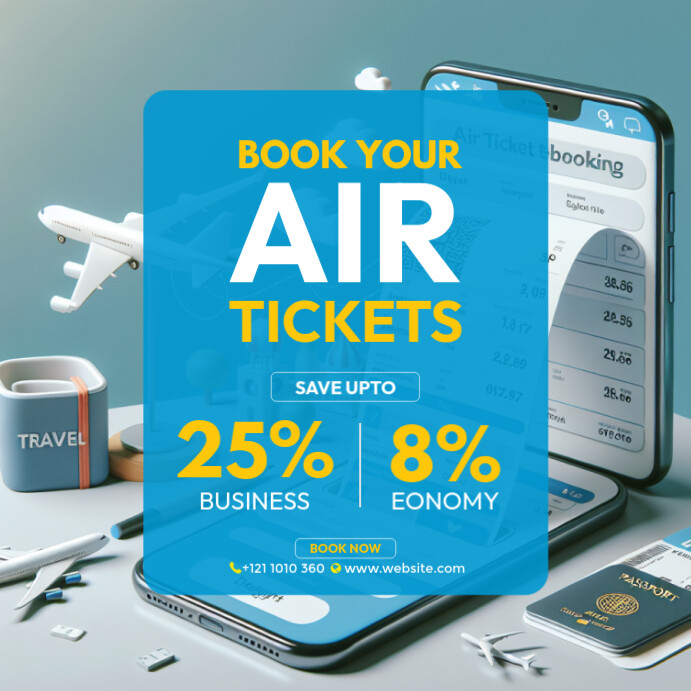 Air Travel Ticket Discount Offer Ads Template | PosterMyWall
