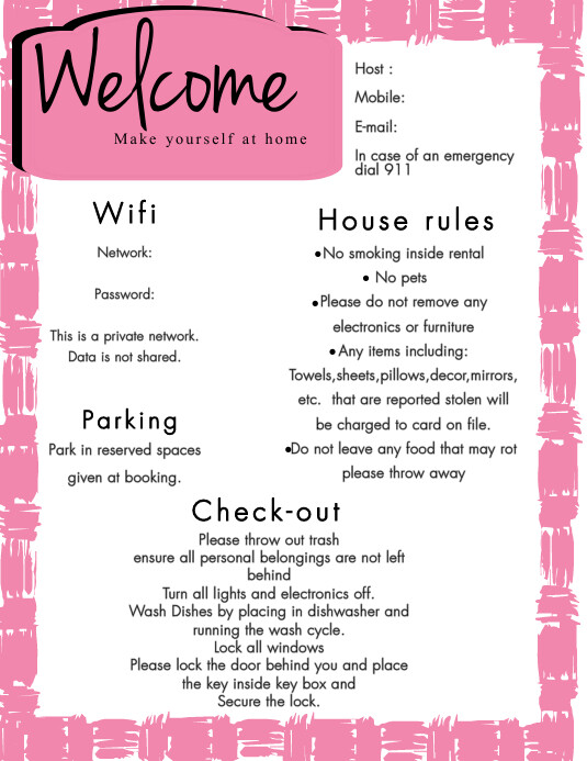 Airbnb House Guest Rules Template | PosterMyWall