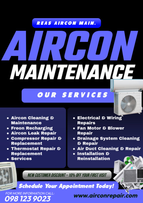 Aircon Maintenance Template | PosterMyWall