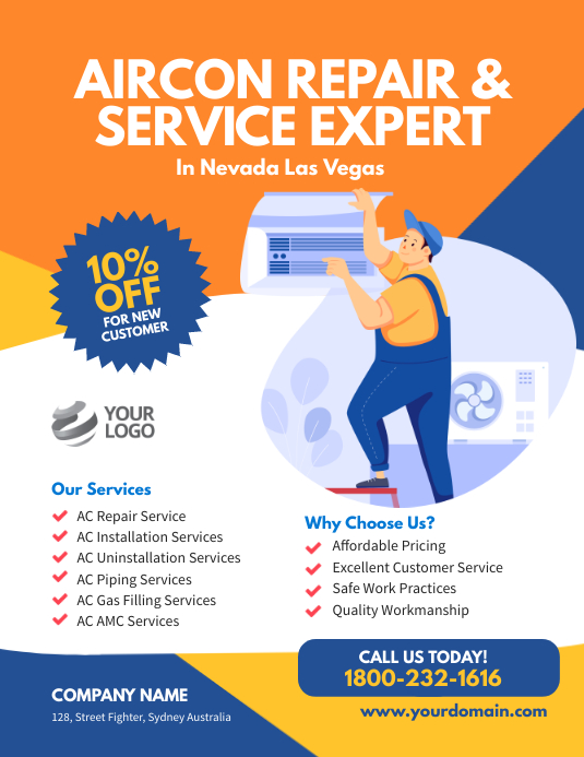 Copy of Aircon services flyer poster template | PosterMyWall