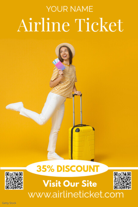 Airline Ticket Discount Offer from Travel Template | PosterMyWall