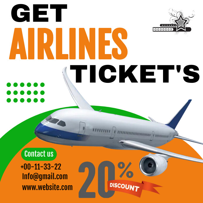 Copy of Airlines ticket Post design template | PosterMyWall