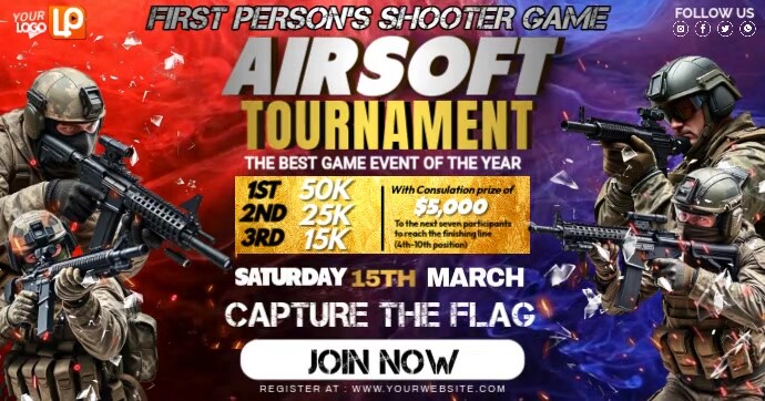 Airsoft Tournament Campture The Flag Template | PosterMyWall