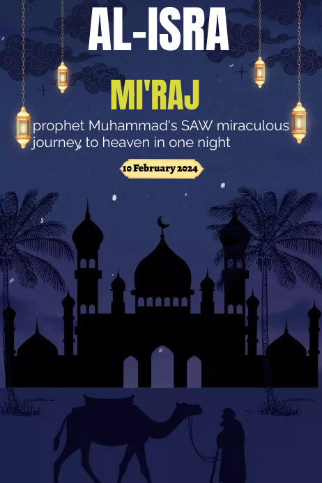 Al-Asra Mi'raj poster Template | PosterMyWall