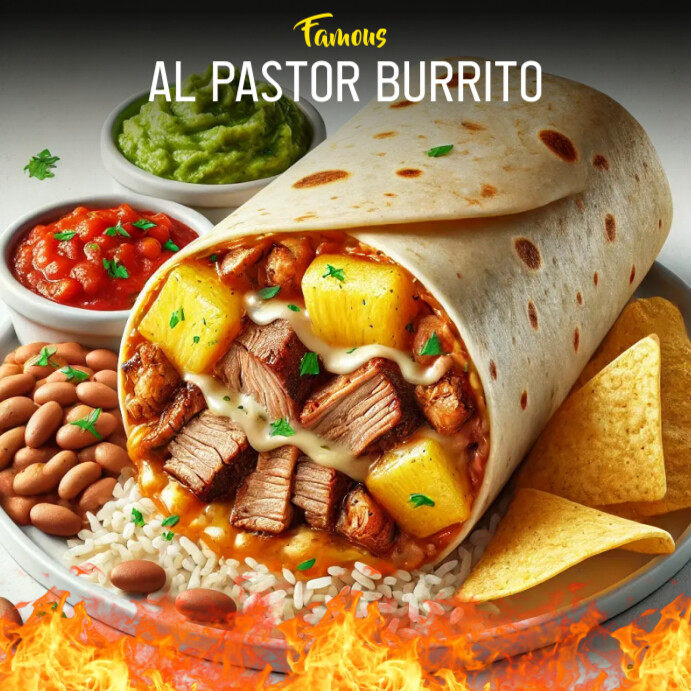Copy of Al Pastor Burrito | PosterMyWall