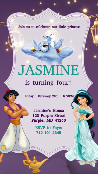 Aladdin Birthday Invitation Template | PosterMyWall