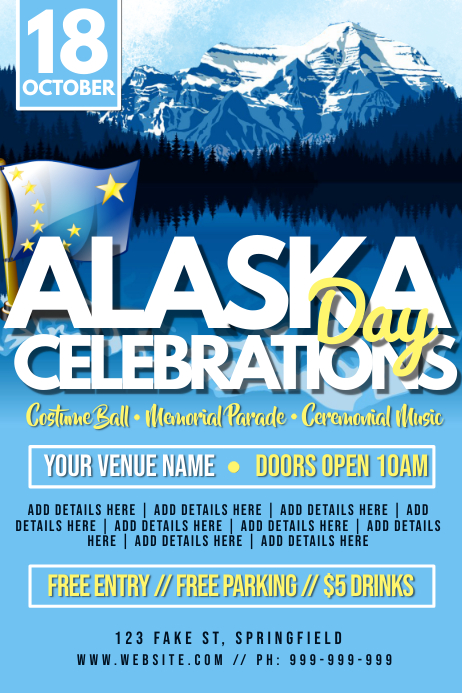 Alaska Day Poster Template | PosterMyWall