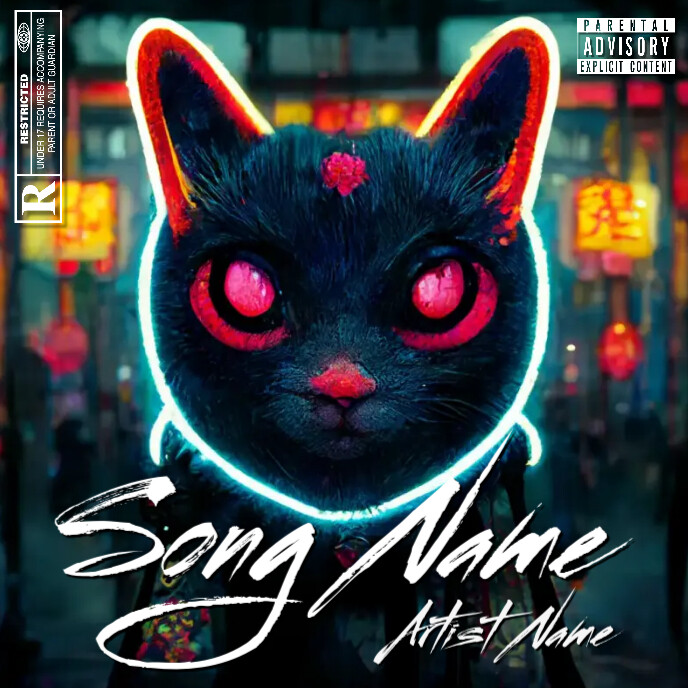 Album Cover ( Cyber Cat ) Template | PosterMyWall