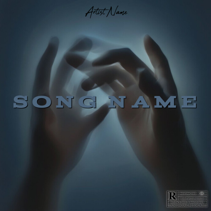 Plantilla de ALBUM COVER :Blurred Silhouette Of Two Hands Against Dark ...