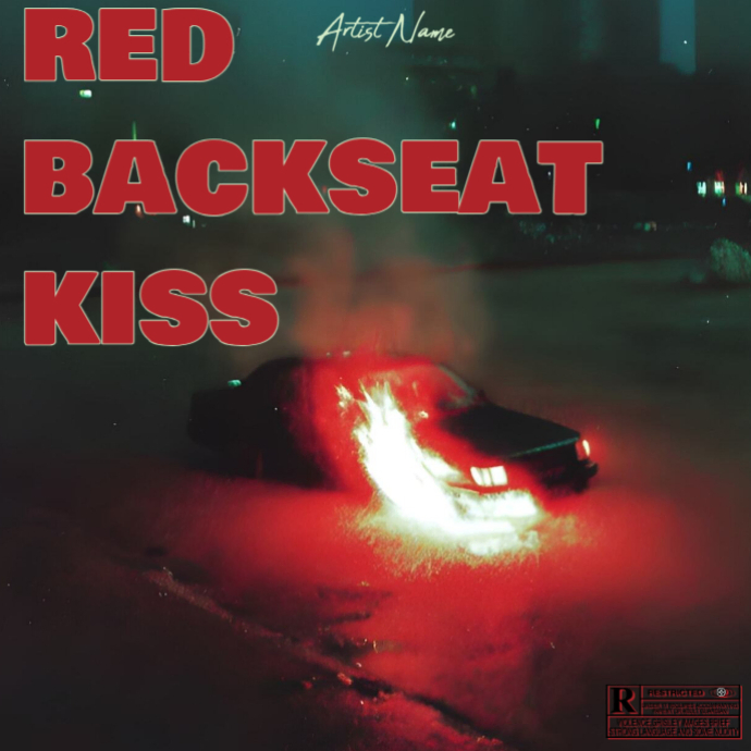 album cover :red backseat kiss Template | PosterMyWall