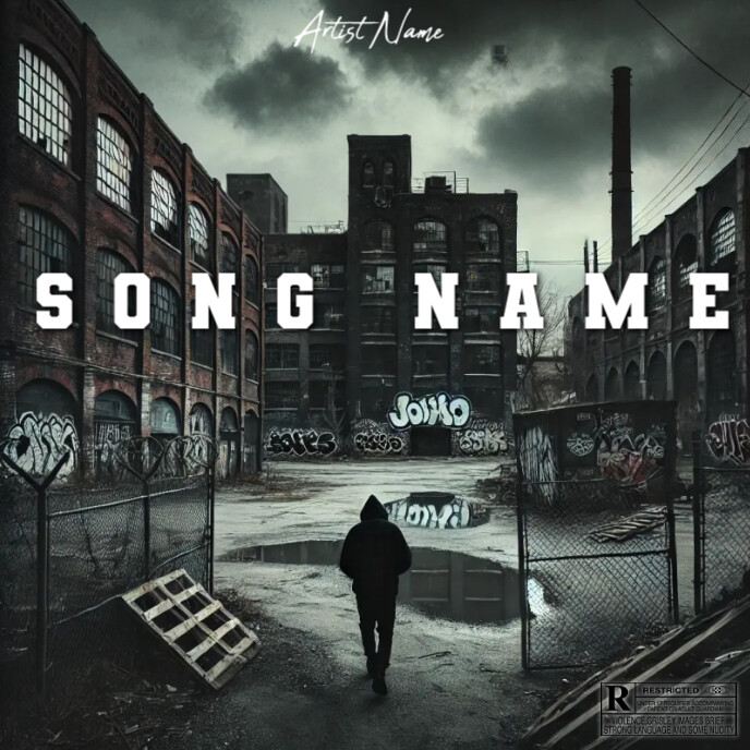 ALBUM COVER :urban scene with a dark and gritty atmosphere Template ...