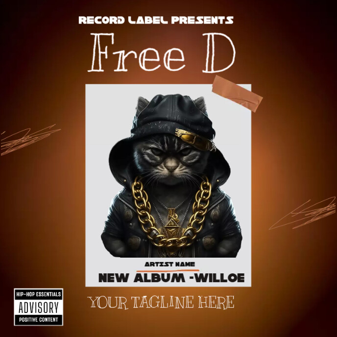 Album Cover Cat Rap Template | PosterMyWall