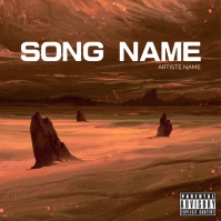 Desert Sunset Sky Orage CD Cover Music Template | PosterMyWall