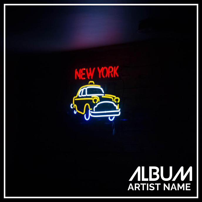 Album cover of neon lights Template | PosterMyWall