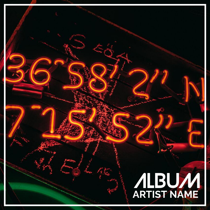 Album cover of neon lights Template | PosterMyWall