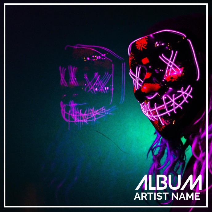 Album cover of neon mask Template | PosterMyWall