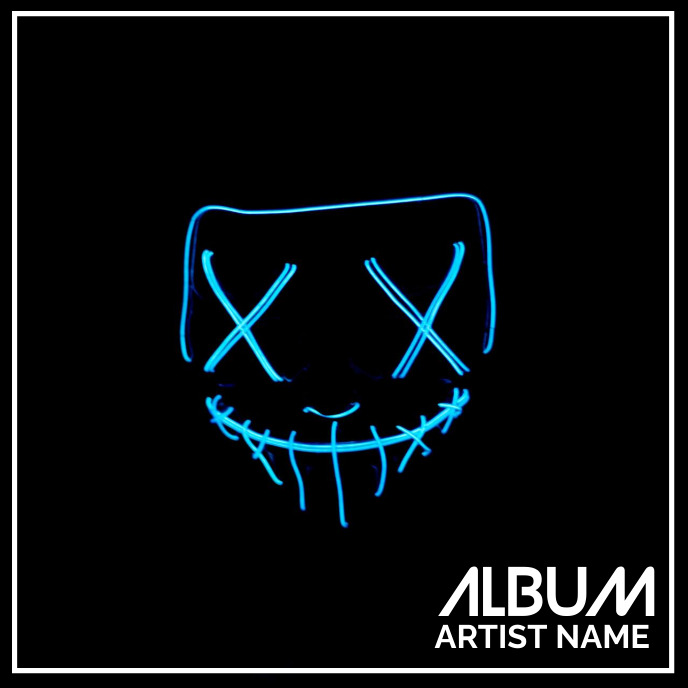 Album cover of neon mask Template | PosterMyWall