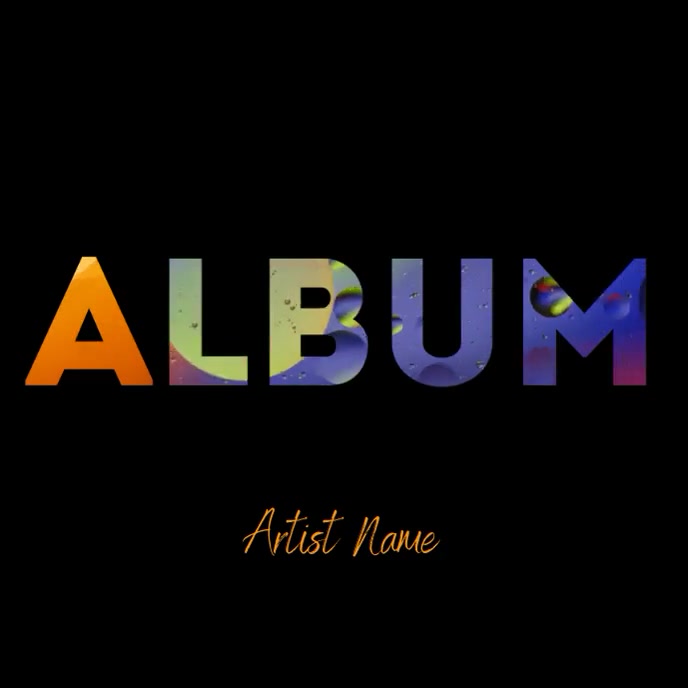 Album cover text mask bubbles video ad Template | PosterMyWall