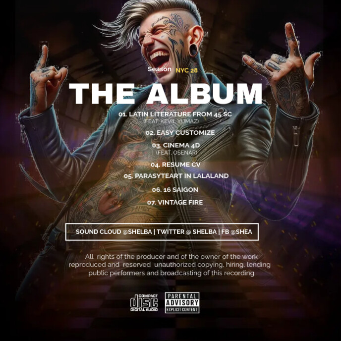 Plantilla de Album Cover Track List | PosterMyWall