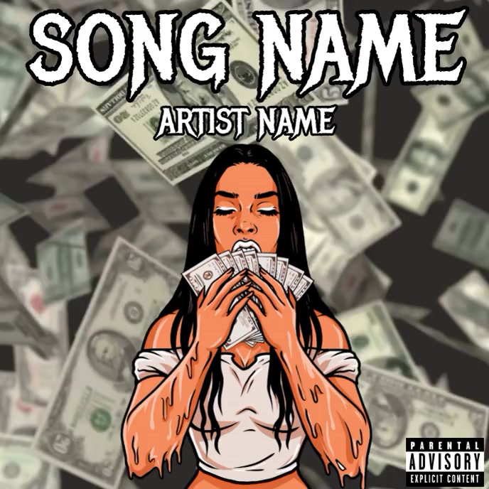 Album Cover - White Drip Template | PosterMyWall