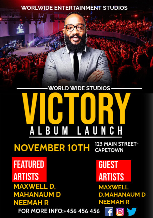 Album launch flyer template | PosterMyWall