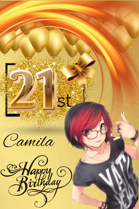 Alegre Happy Birthday 21st Poster Banner Tem Template | PosterMyWall
