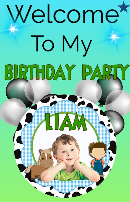 Alegre Welcome Birthday Party Banners Tabloide Template | PosterMyWall