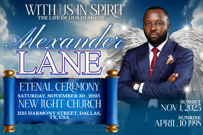 Alexander Lane: A Life Remembered Template | PosterMyWall