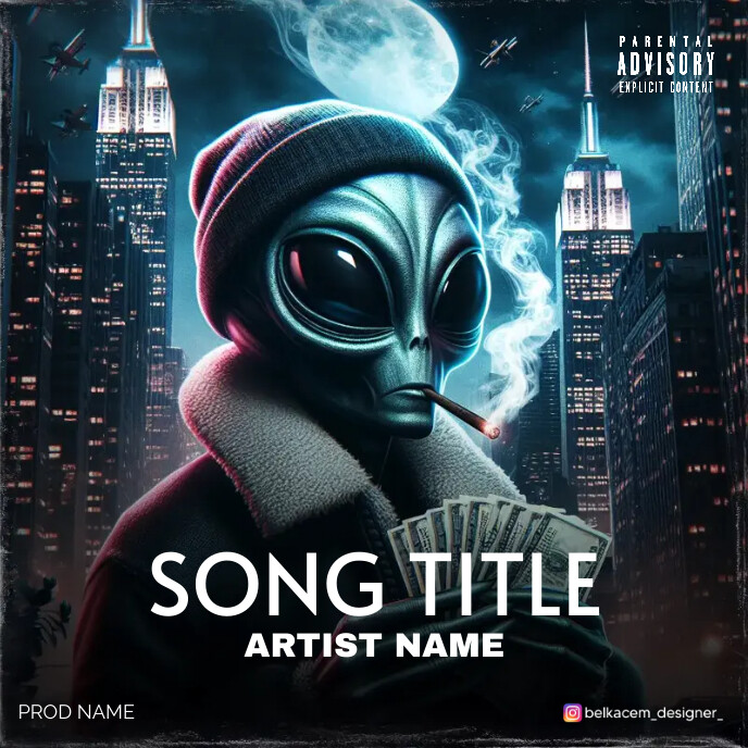 alien smoke cover art template | PosterMyWall