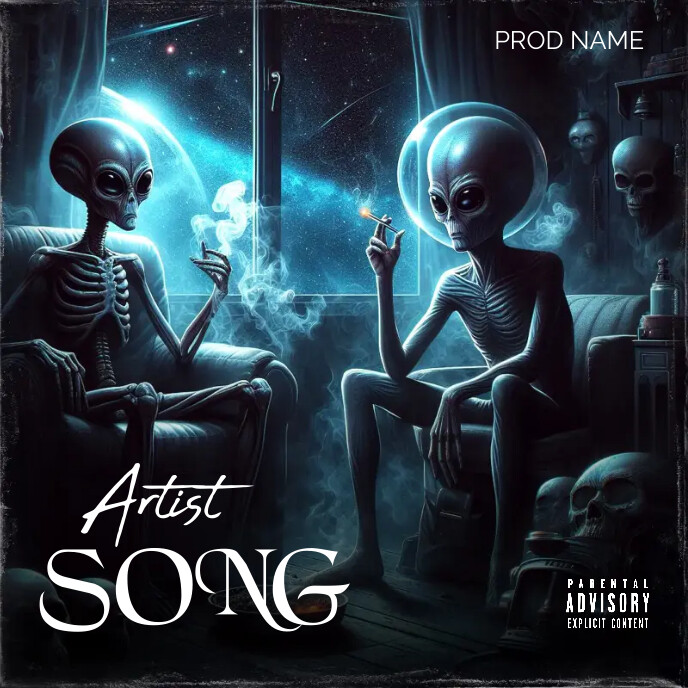 alien smoke cover art template | PosterMyWall