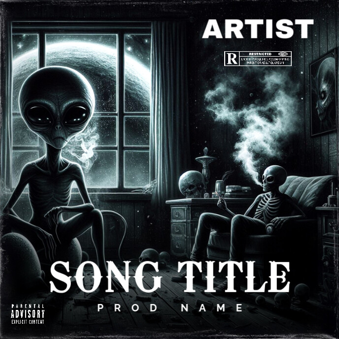 Plantilla de alien smoke in room cover art template | PosterMyWall