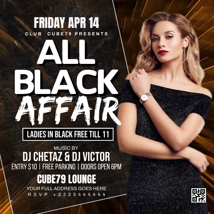 Plantilla de All black affair | PosterMyWall