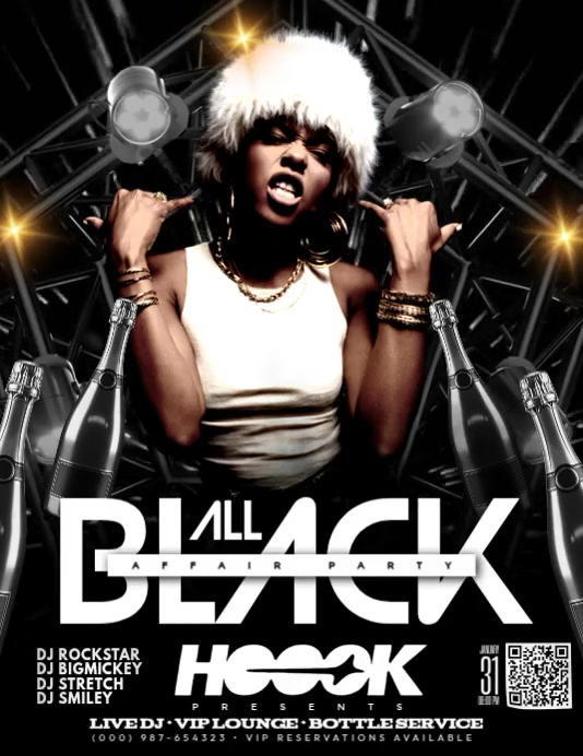 All Black Club Night Template | PosterMyWall